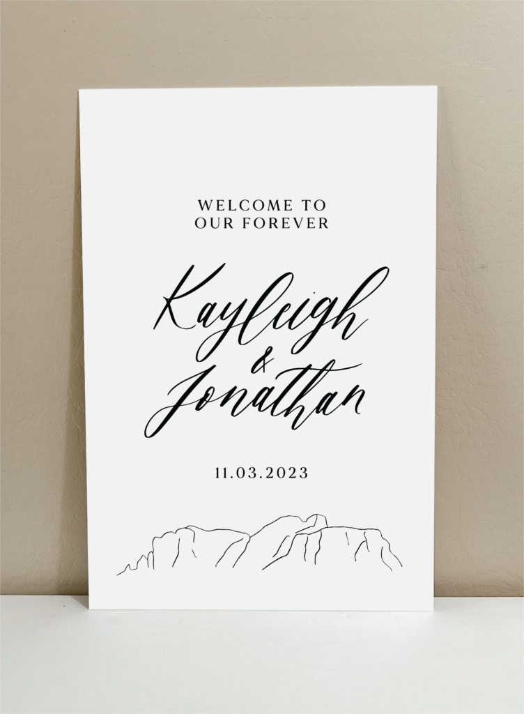 Mountain Range Welcome Sign - Etchings by Emma